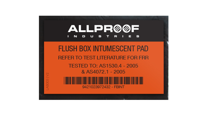 FBINT Flush Box Intumescent Pads by Allproof Industries – EBOSS
