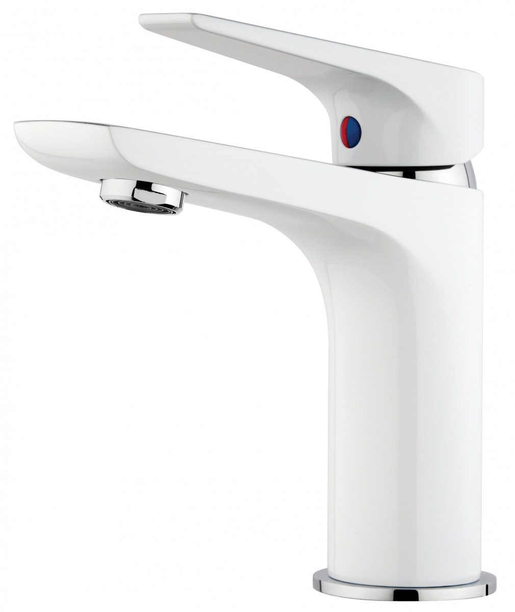 Solitaire Basin Mixer White & Chrome by Voda Plumbingware – EBOSS