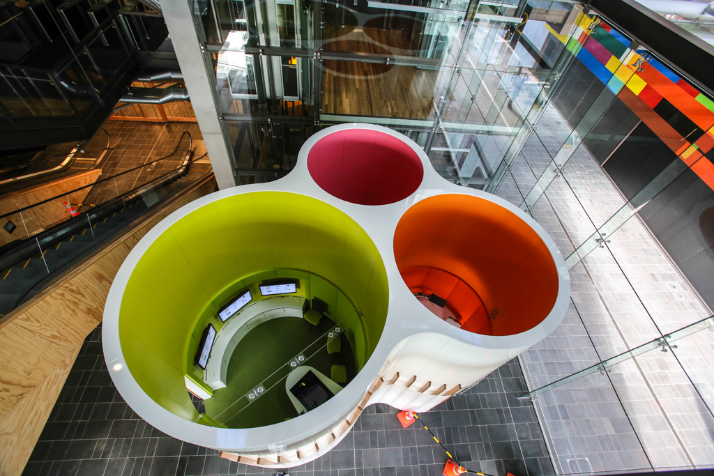 Futuristic Curved Acoustic Panels for ASB North Wharf Building – EBOSS