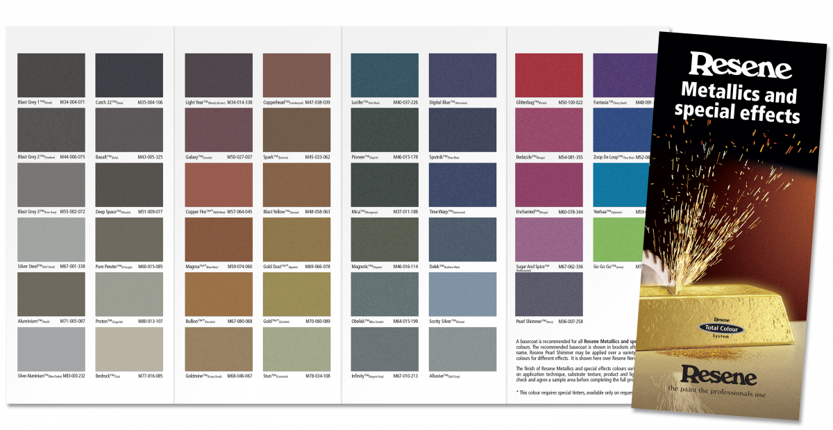 Resene Metallics Together in New Colour Chart EBOSS