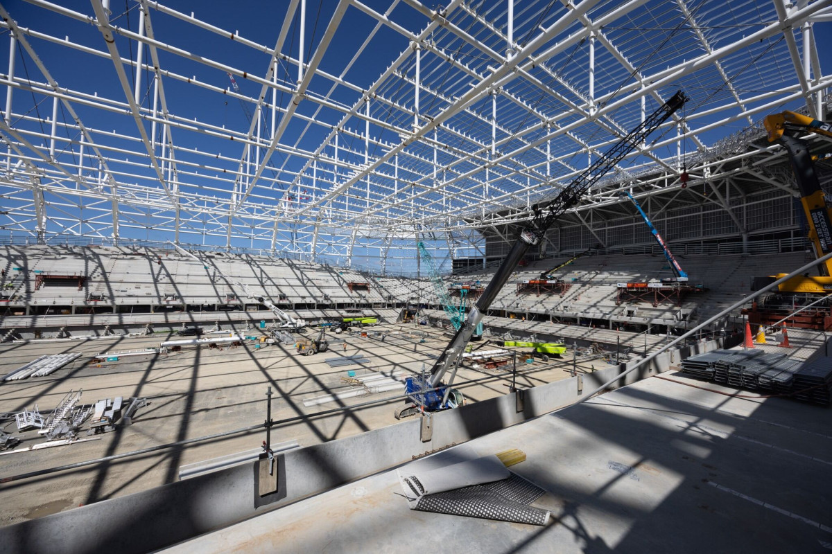 GIB Plasterboard Shaping Christchurch Stadium Build – EBOSS