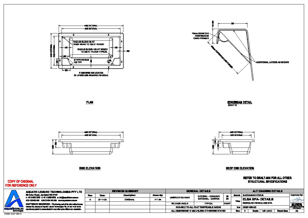 Drawings for Latin Series Fibreglass Pools by The PoolHouse – EBOSS