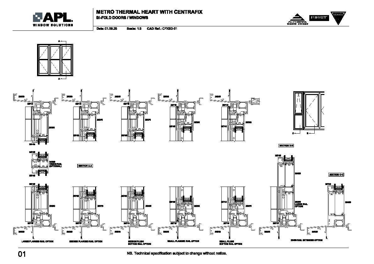 Drawings for Metro Series ThermalHeart+® with Centrafix® Bi-Fold ...