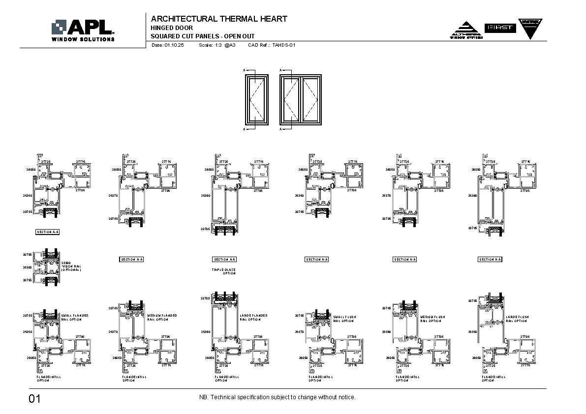 Drawings for APL Architectural Series ThermalHeart+® Hinged and French Doors by ALTHERM Window ...