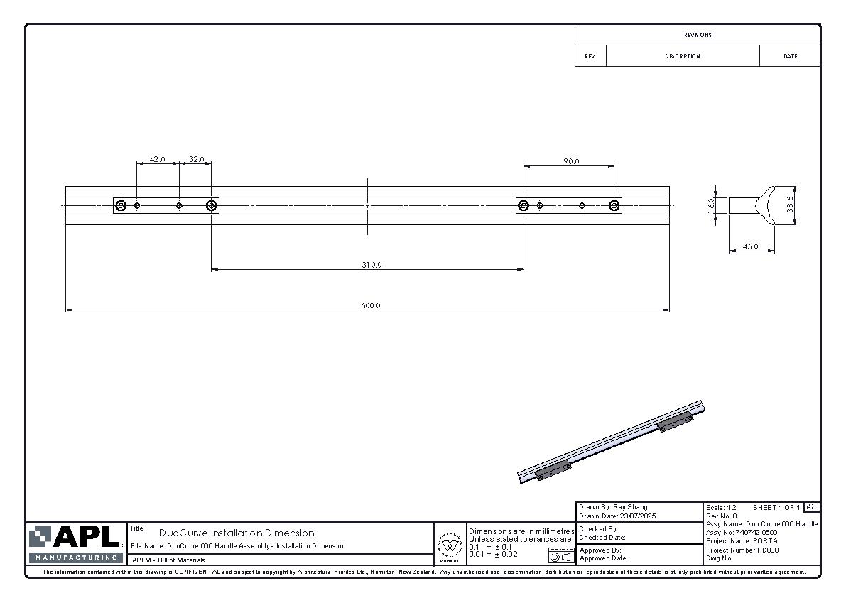 Drawings for Porta Hardware by FIRST Windows & Doors – EBOSS